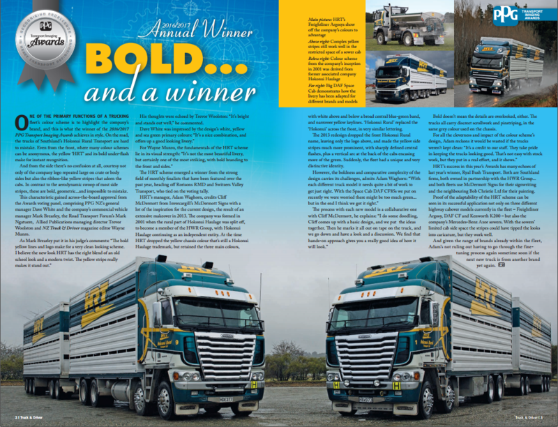 BOLD... and a winner | Hokonui Rural Transport Ltd